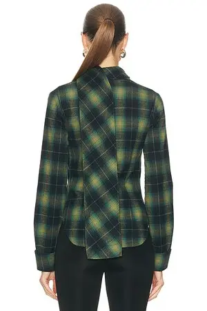 MIMCHIK Iris Scarf Shirt In Plaid Flannel
