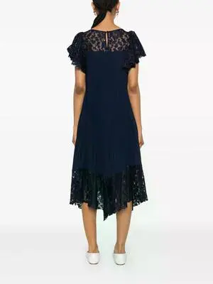 NISSA Lace-panelled Midi Dress