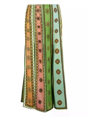 ALEMAIS Side-slit Jacquard Skirt - Green