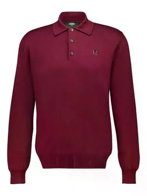 Fendi Long-sleeve Logo Polo Shirt