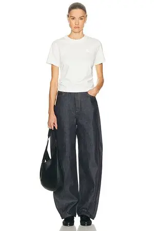 Burberry Short Sleeve T-shirt With Embroidered Logo - Chalk