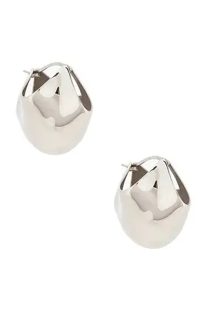 Khaite Lotus Medium Hoop Earrings - Silver