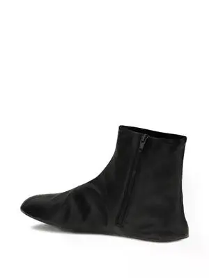 THE ROW Stella Leather Ankle Boots - Black