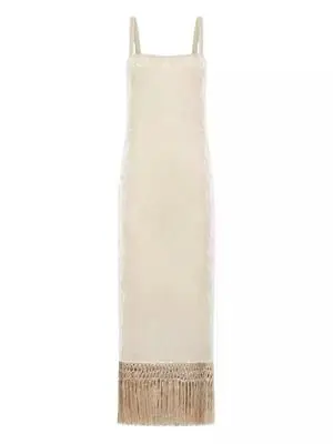 TALLER MARMO Agrigento Disco Sequin Fringed Midi Dress