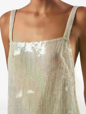 TALLER MARMO Agrigento Disco Sequin Fringed Midi Dress
