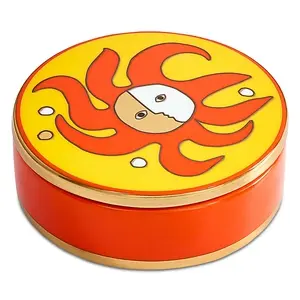 Jonathan Adler Playa Round Box - Yellow/orange/gold