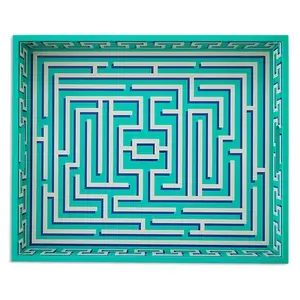 Jonathan Adler Labyrinth Lacquer Tray - Green