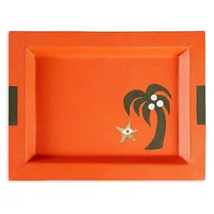 Jonathan Adler Playa Leather Tray - Orange
