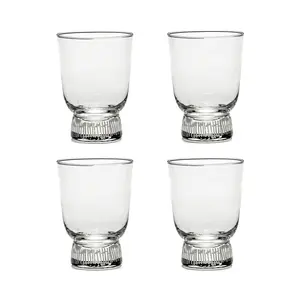 SERAX Glass Stripe Feast Sandblasted Glasses, Set Of 4
