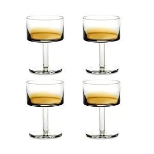 SERAX Champagne Coupe Amber Zuma, Set Of 4 - Brown