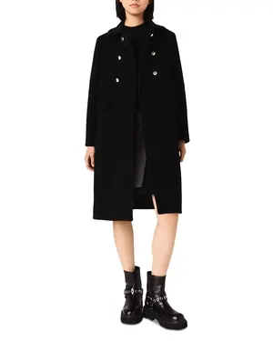 Maje Long Wool-blend Coat