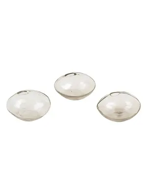 THE COLLECTIVE HOME Pebbled Natura Vases Set Of 3 - Clear