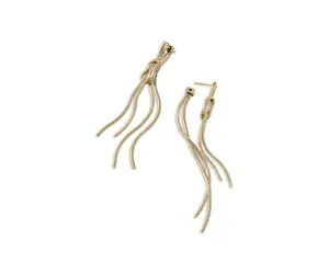 John Hardy 14k Yellow Love Knot Chain Drop Earrings - Gold