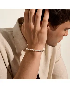 John Hardy Sterling Chain Bracelet With Pearl