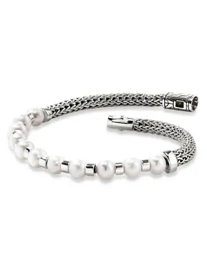 John Hardy Sterling Chain Bracelet With Pearl