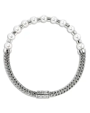 John Hardy Sterling Chain Bracelet With Pearl