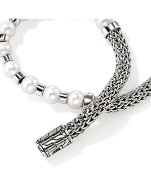 John Hardy Sterling Chain Bracelet With Pearl