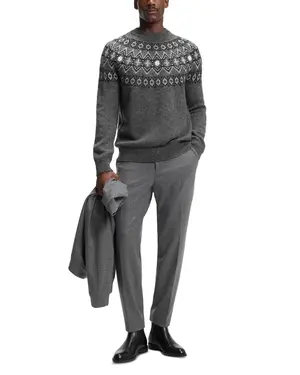 BOSS Hisle Relaxed Fit Fair Isle Sweater