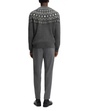BOSS Hisle Relaxed Fit Fair Isle Sweater