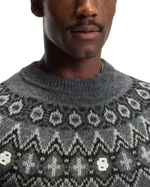 BOSS Hisle Relaxed Fit Fair Isle Sweater