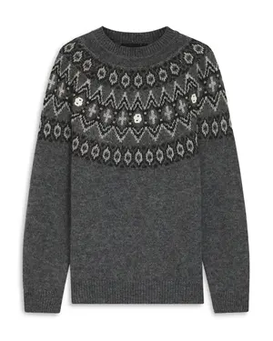 BOSS Hisle Relaxed Fit Fair Isle Sweater