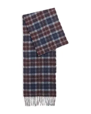 Barbour Tartan Reversible Lambswool Scarf - Midnight Oak Tartan