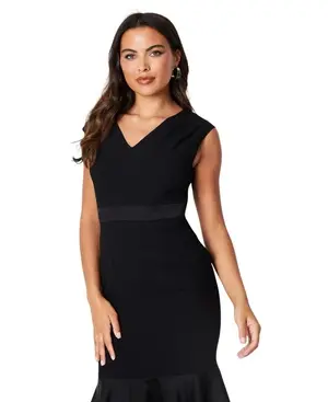 Coast Satin Back Crepe Peplum Dress