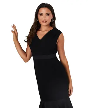 Coast Satin Back Crepe Peplum Dress