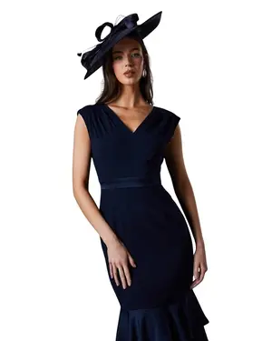 Coast Satin Back Crepe Peplum Dress