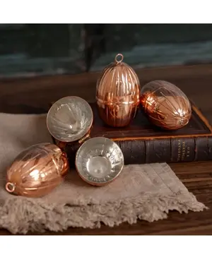 COPPERMILL KITCHEN Cmk Vintage Inspired Handmade Egg Ornaments Set Of 2