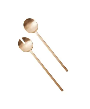FLECK Loop Salad Servers, Pair - Brass