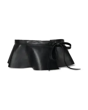 Lele Sadoughi Faux Leather Peplum Belt - Jet
