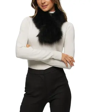 Gorski Knit Cashmere Goat Pull-through Scarf - Black