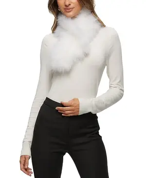 Gorski Knit Cashmere Goat Pull-through Scarf - White
