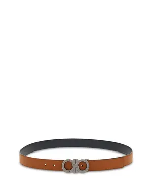 FERRAGAMO Leather Reversible Belt - Natural