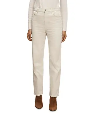 Veronica Beard Leah Mid-rise Straight Jeans - Ecru