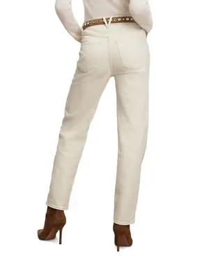 Veronica Beard Leah Mid-rise Straight Jeans - Ecru