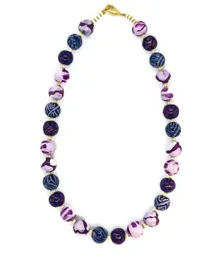 KAZURI Beaded Necklace - Purple Match