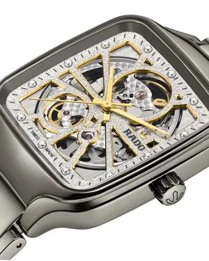 RADO True Square Open Heart Sparkling Watch, 38mm X 38mm - Silver/silver