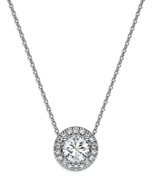 SWAROVSKI Eternity Certified Lab Grown Diamond Halo Pendant Necklace - White Gold