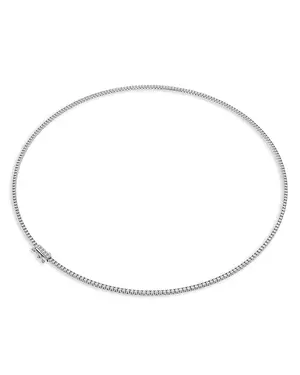 SWAROVSKI Eternity Certified Lab Grown Diamond Tennis Necklace - Silver