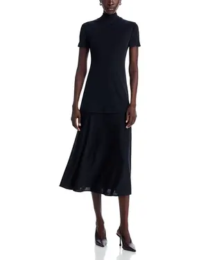 JIL SANDER Tie Neck Drop Waist Dress