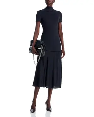 JIL SANDER Tie Neck Drop Waist Dress
