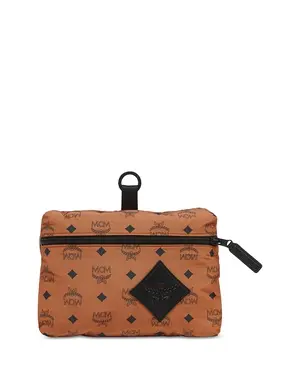 Mcm Stark Packable Backpack In Monogram Nylon - Cognac