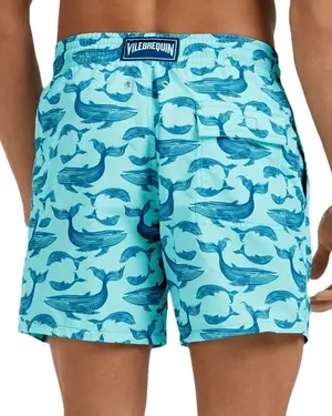 Vilebrequin Marine Whale Print 5.5" Swim Shorts - Celadon