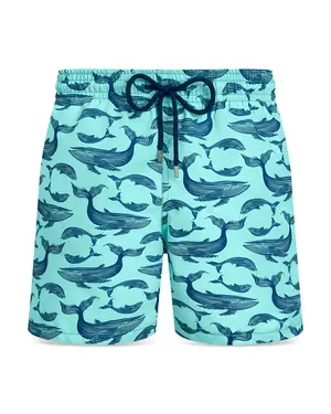 Vilebrequin Marine Whale Print 5.5" Swim Shorts - Celadon