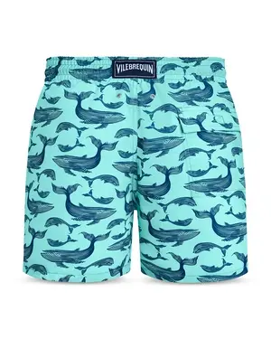 Vilebrequin Marine Whale Print 5.5" Swim Shorts - Celadon