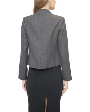 Central Park West Crystal Pins & Chains Cropped Blazer