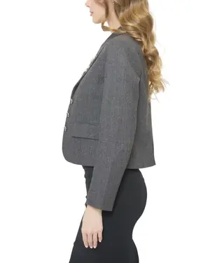 Central Park West Crystal Pins & Chains Cropped Blazer