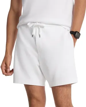 Michael Kors Textured Double Knit Drawstring Shorts - White
